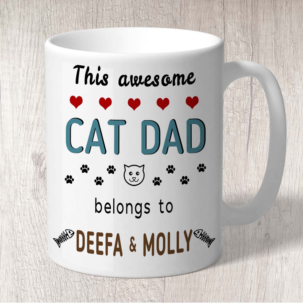 Cat Dad Mug Personalised, Perfect Gift! - Oakridgeparkgifts